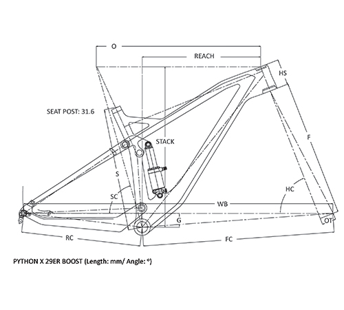 PYTHON X 29ER BOOST Specifications | EDGE DESIGN